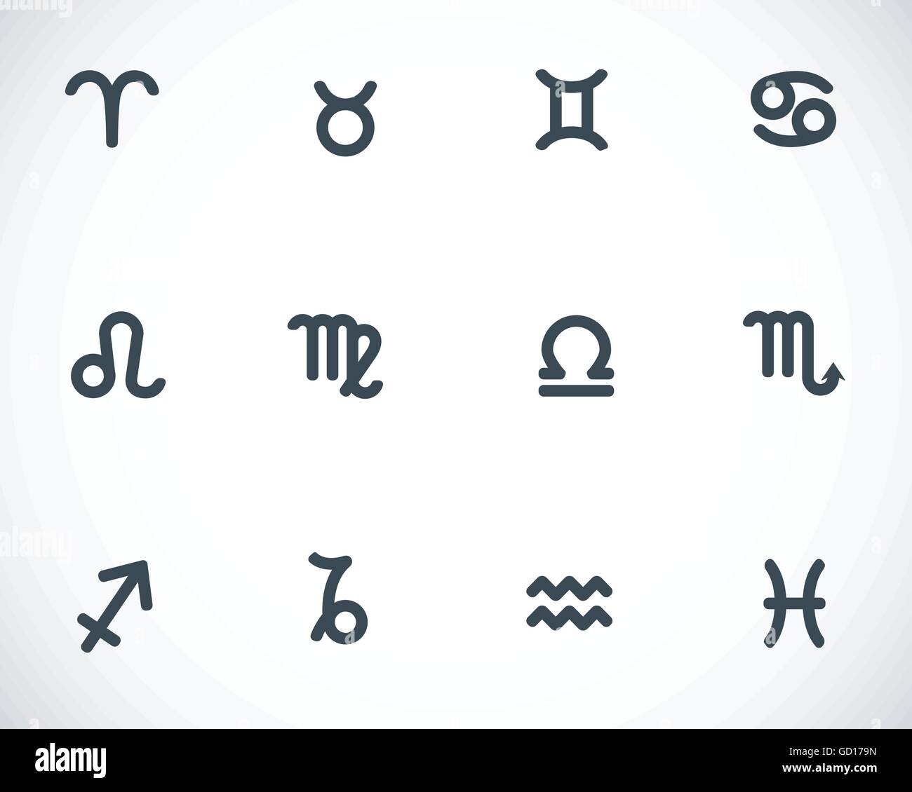 Vector black zodiac icons set Stock Vector Image & Art - Alamy