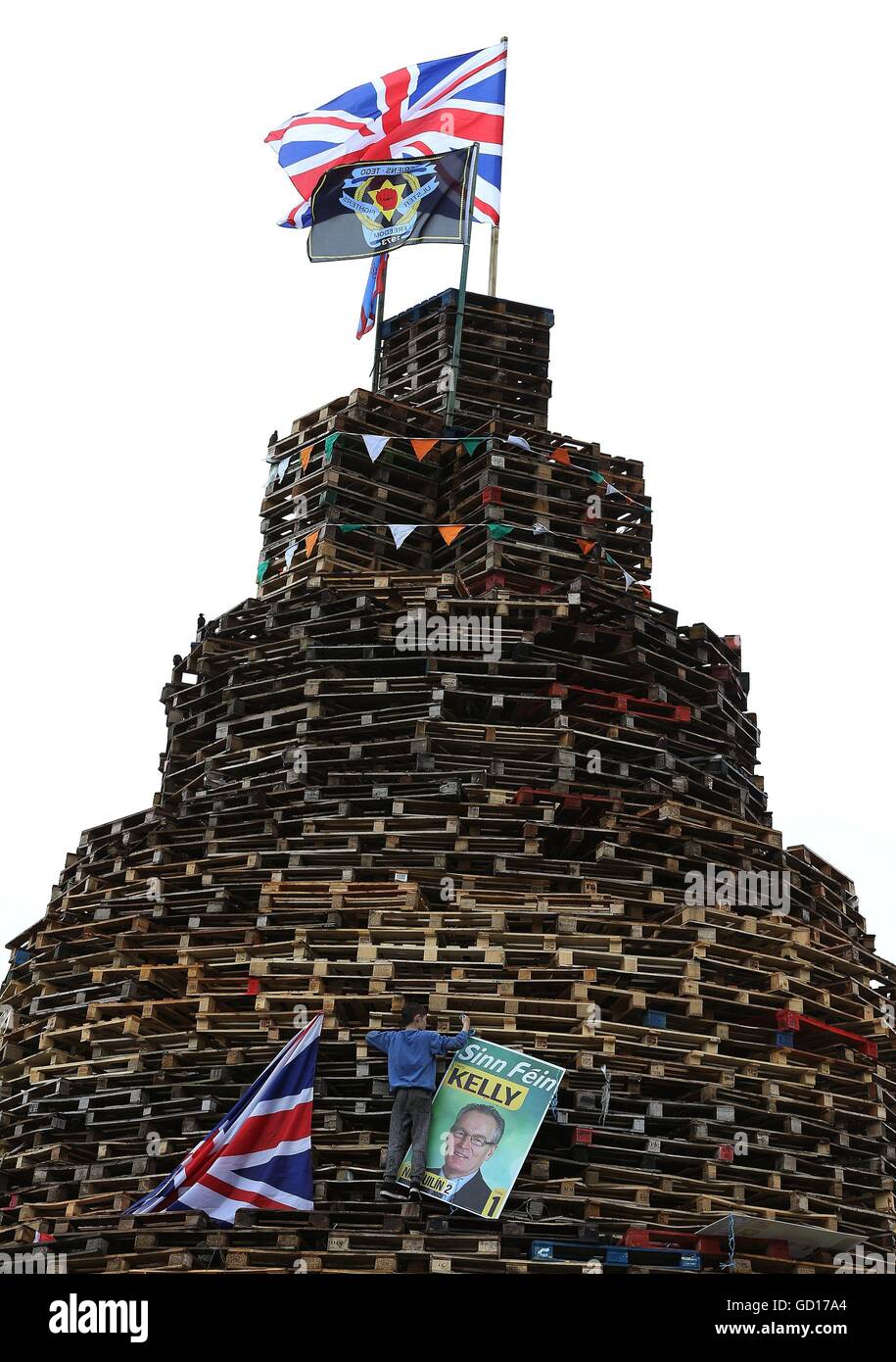 Completed bonfire in the hopewell area in the lower shankill hi-res ...