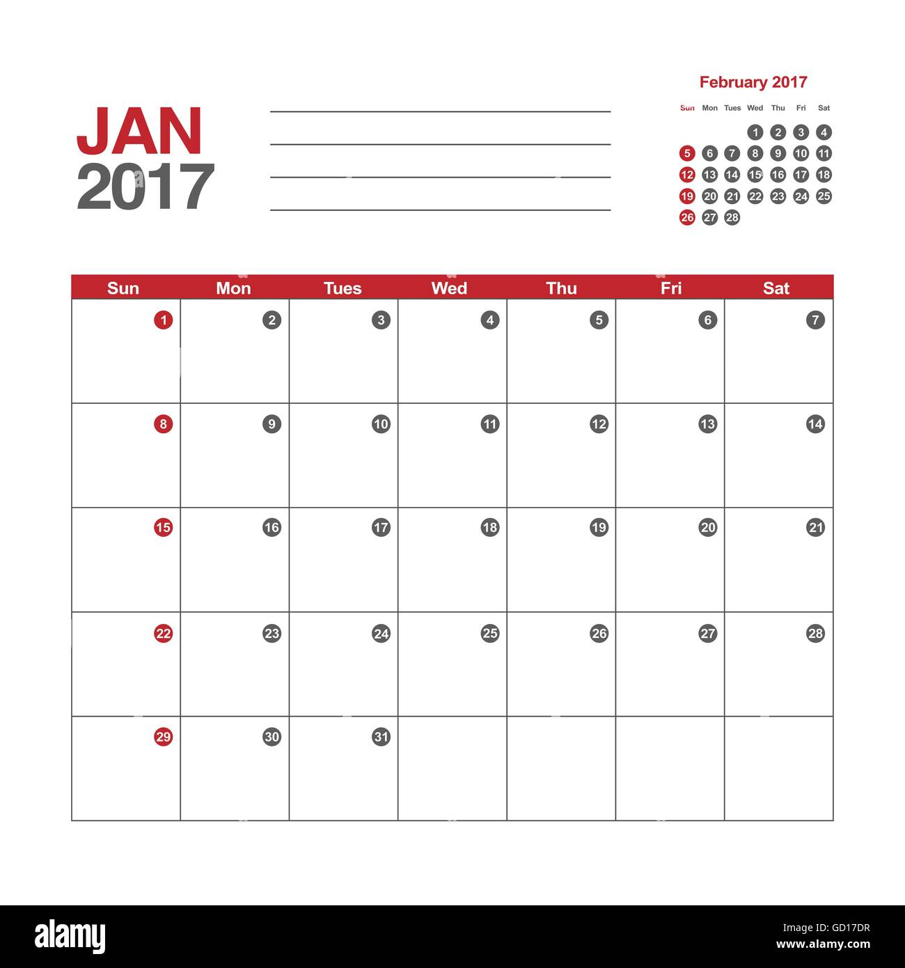 2017 calendar Stock Vector Images - Alamy