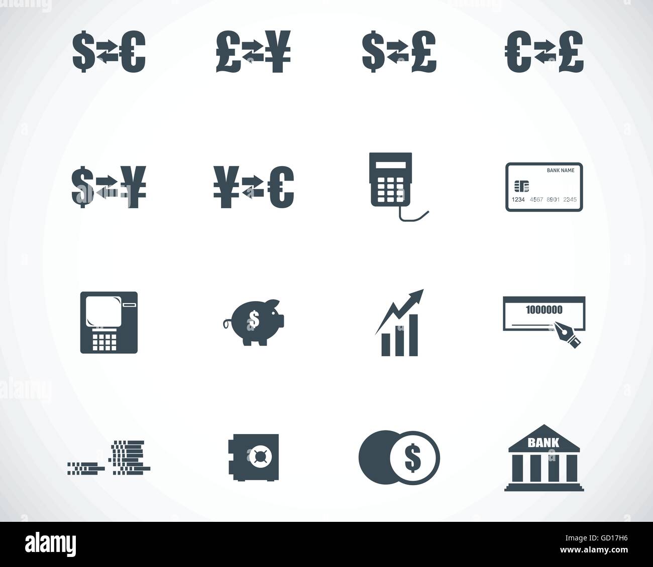 Vector black bank icons set Stock Vector Image & Art - Alamy