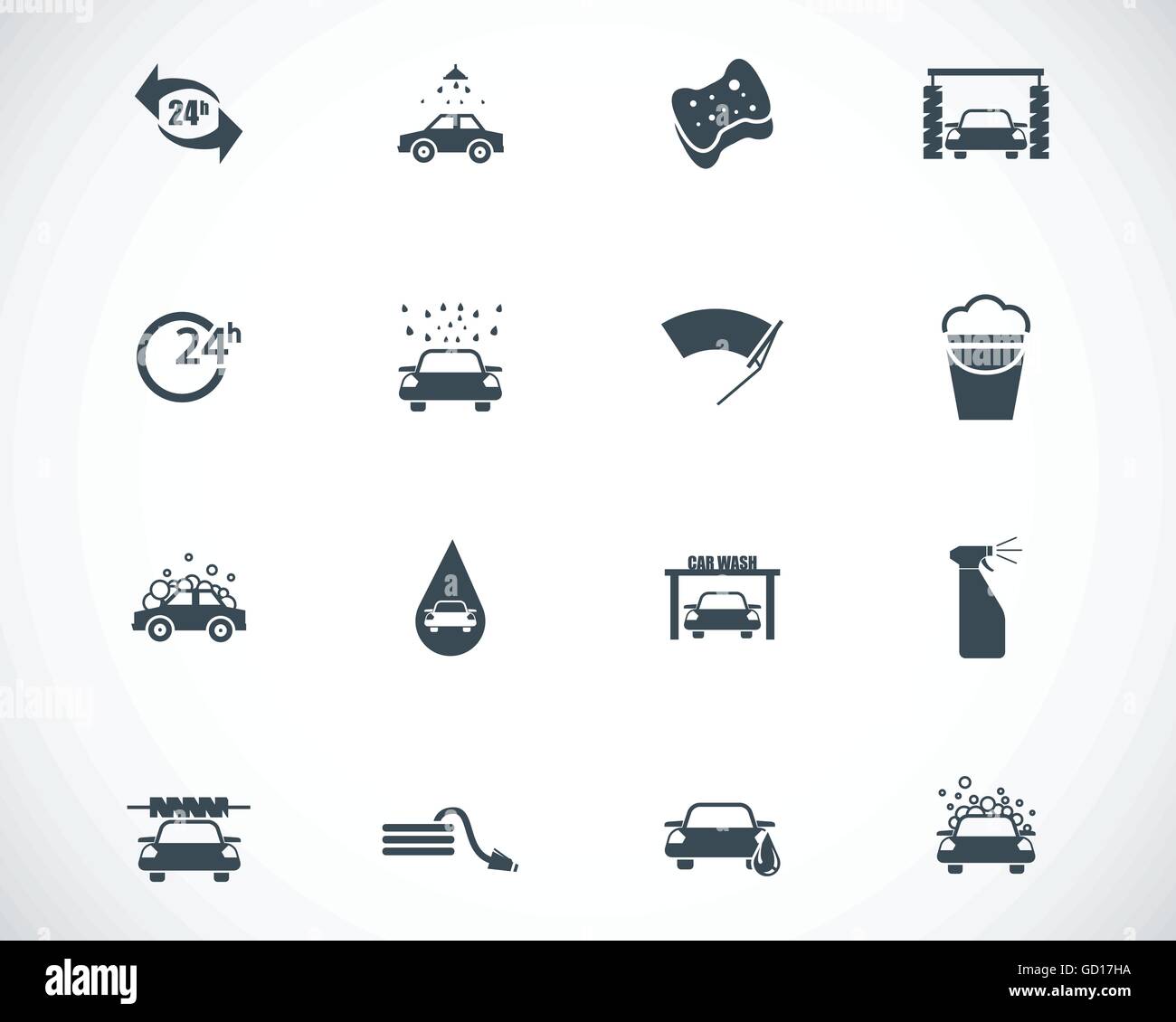 Vector black car wash icons set Stock Vector Image & Art - Alamy