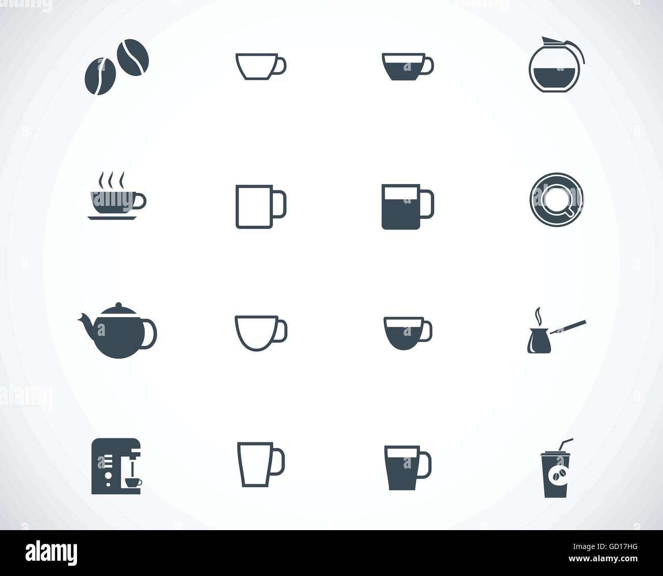 Vector black coffe icons set Stock Vector Image & Art - Alamy