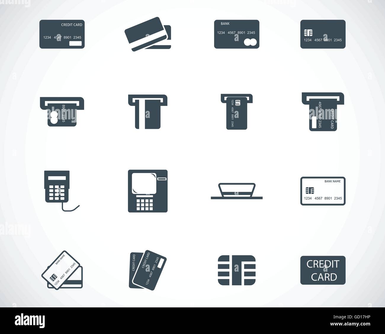 Vector black credit cart icons set Stock Vector Image & Art - Alamy
