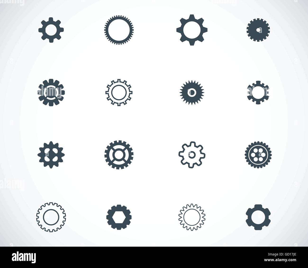 Vector black gears icons set Stock Vector Image & Art - Alamy
