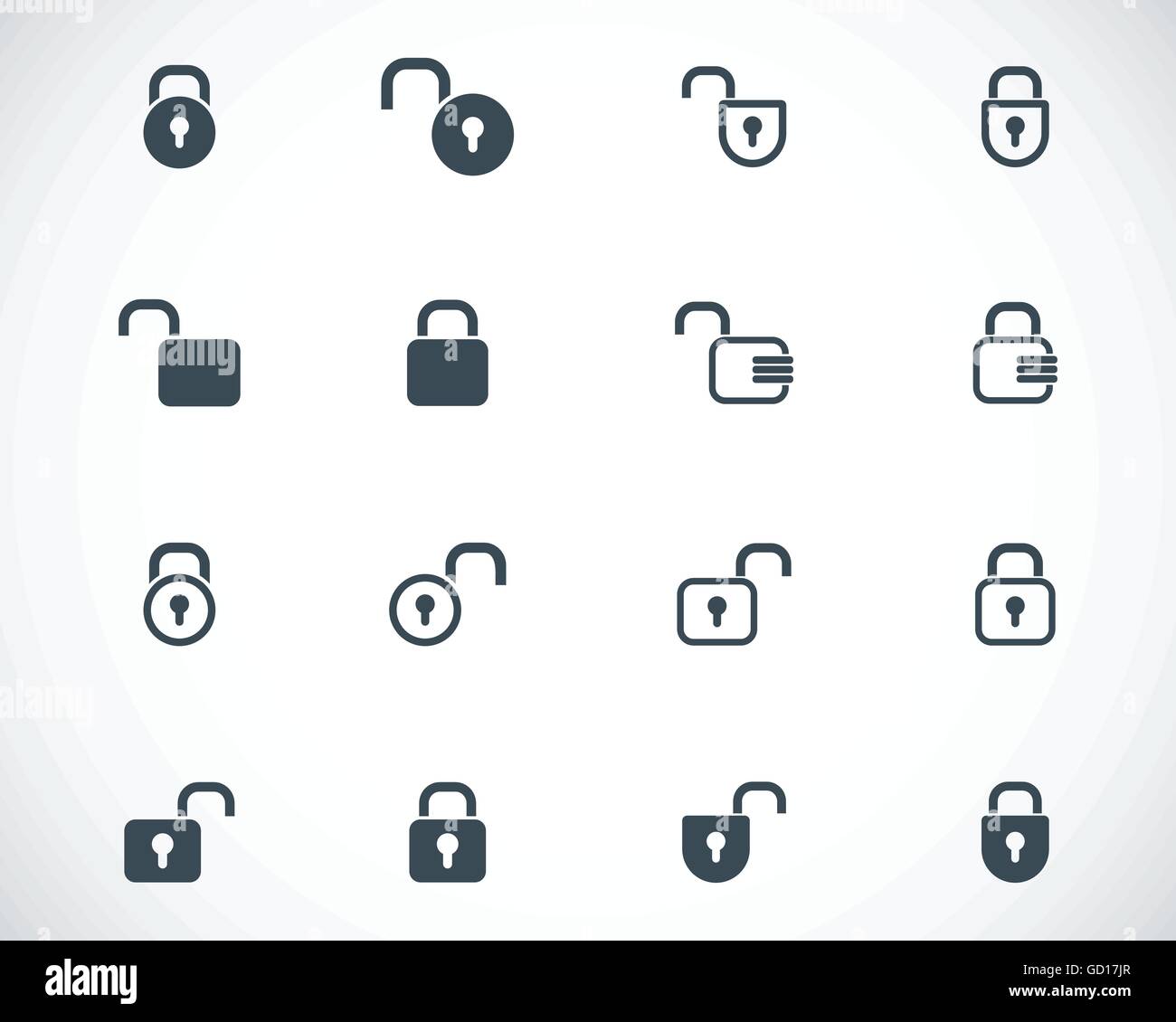 Vector black lock icons set Stock Vector Image & Art - Alamy