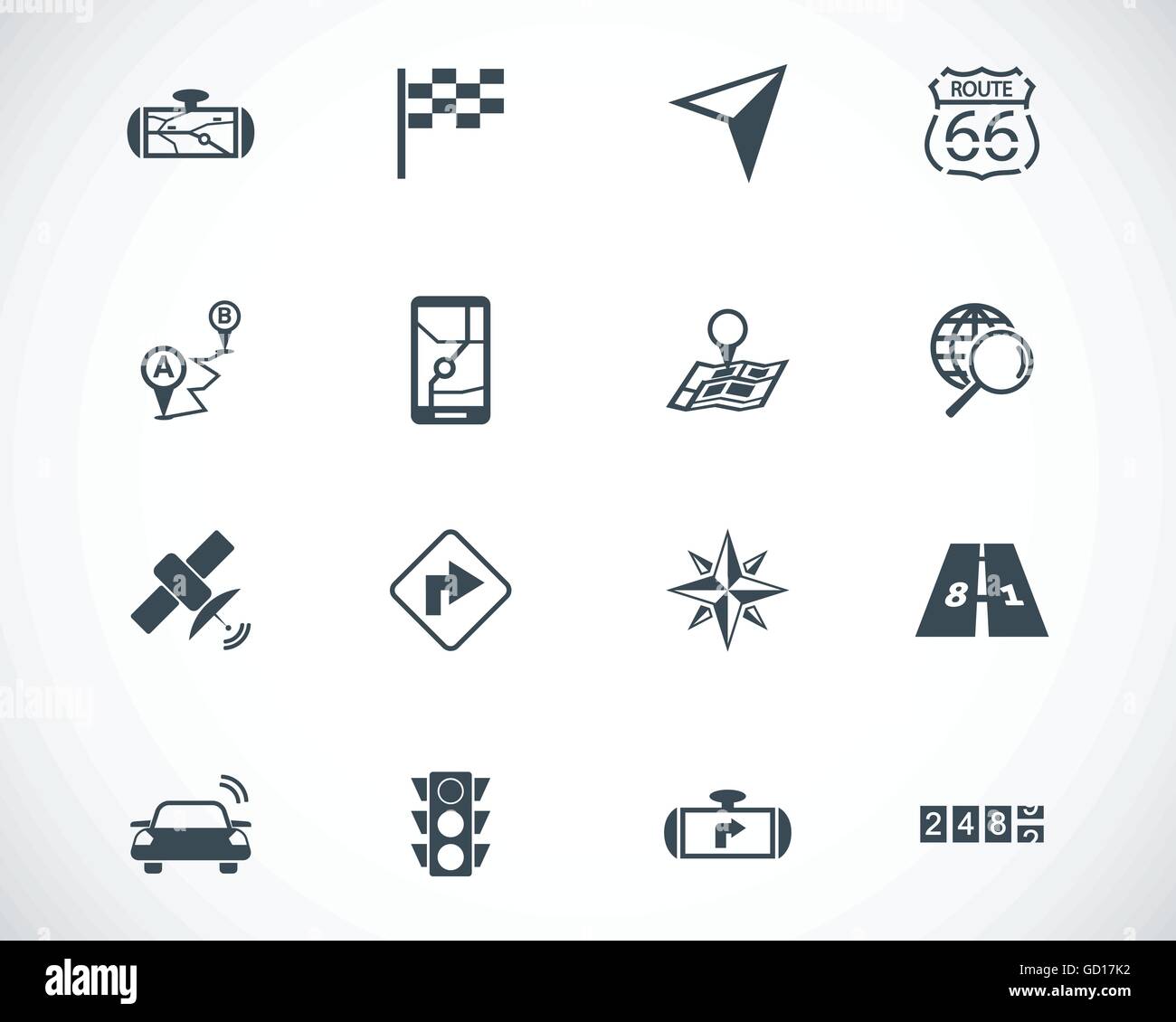 Vector black navigation icons set Stock Vector Image & Art - Alamy