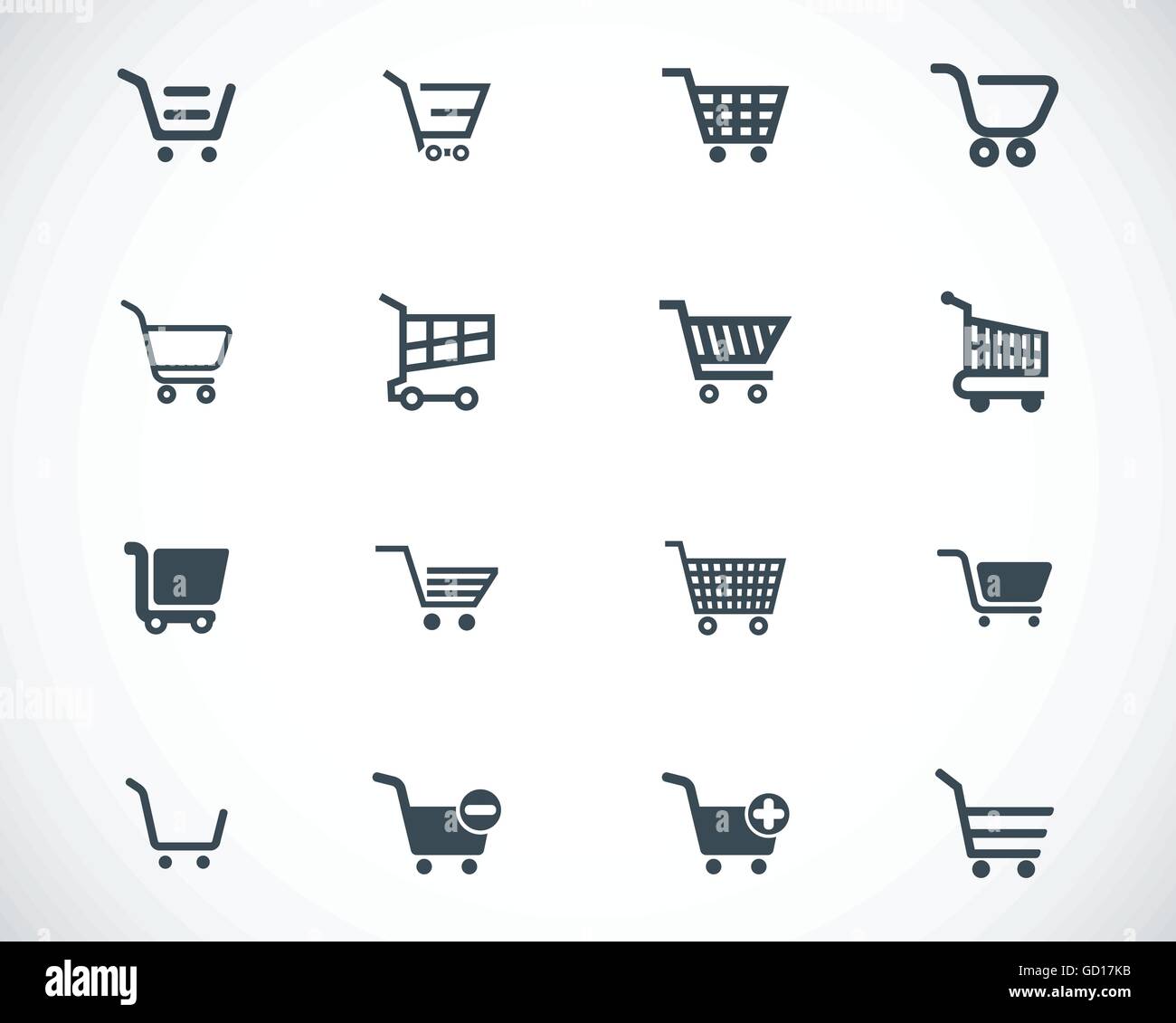 Vector black shopping cart icons set Stock Vector Image & Art - Alamy