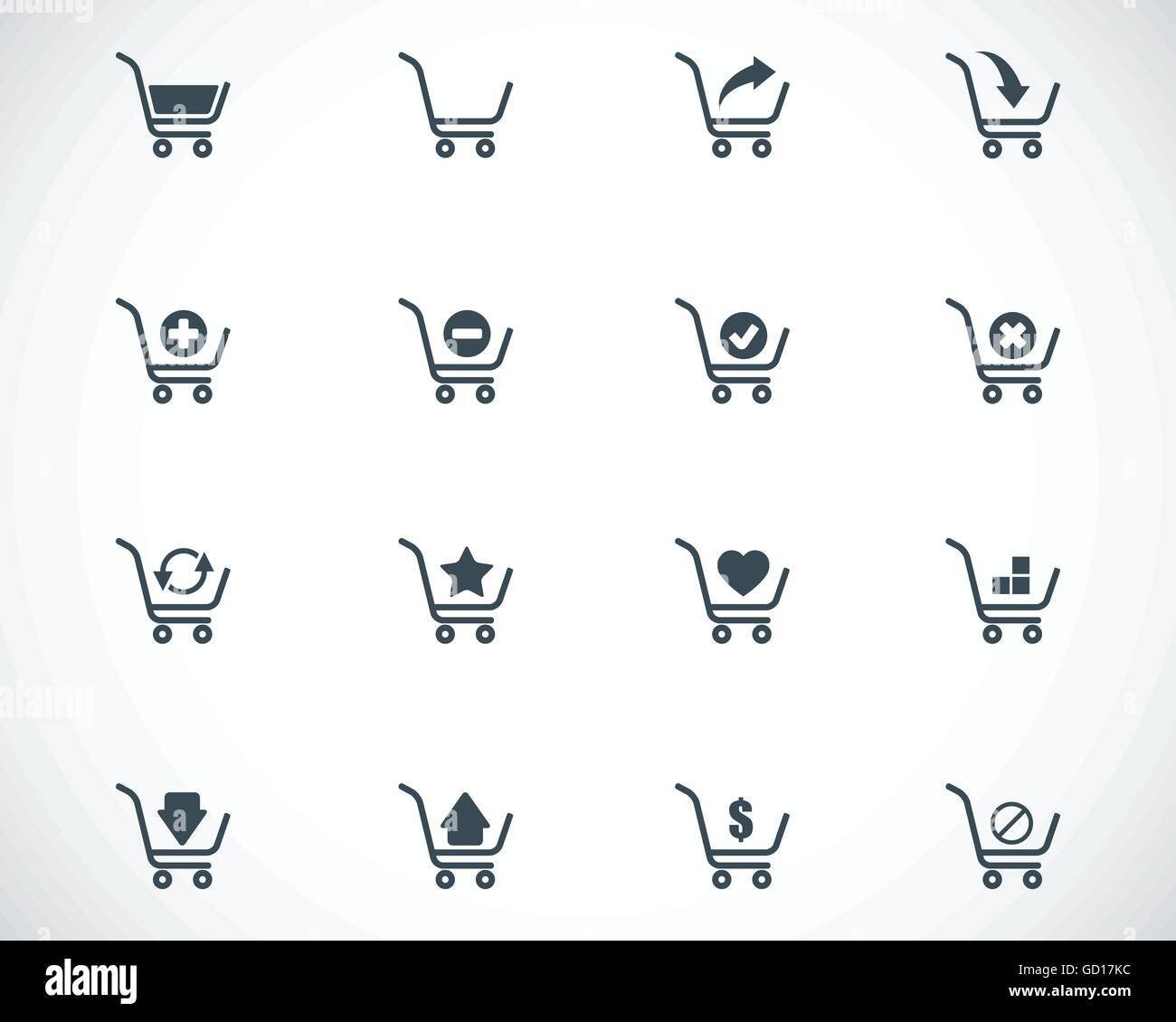 Vector black shopping cart icons set Stock Vector Image & Art - Alamy