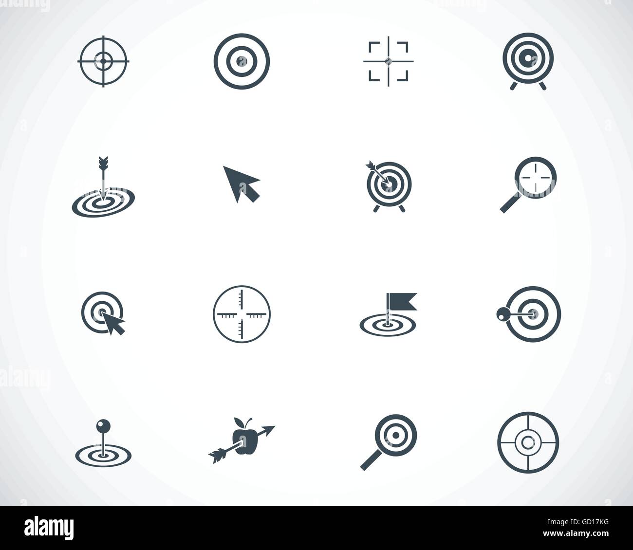 Vector black target icons set Stock Vector Image & Art - Alamy