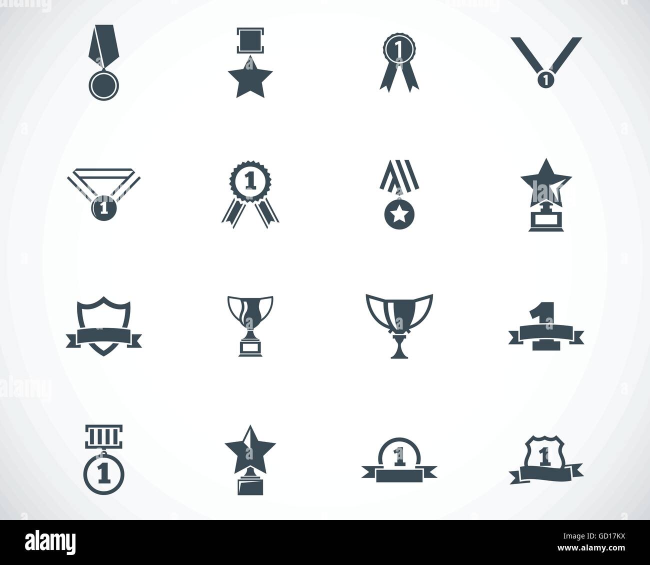 Vector black trophy and awards icons set Stock Vector Image & Art - Alamy