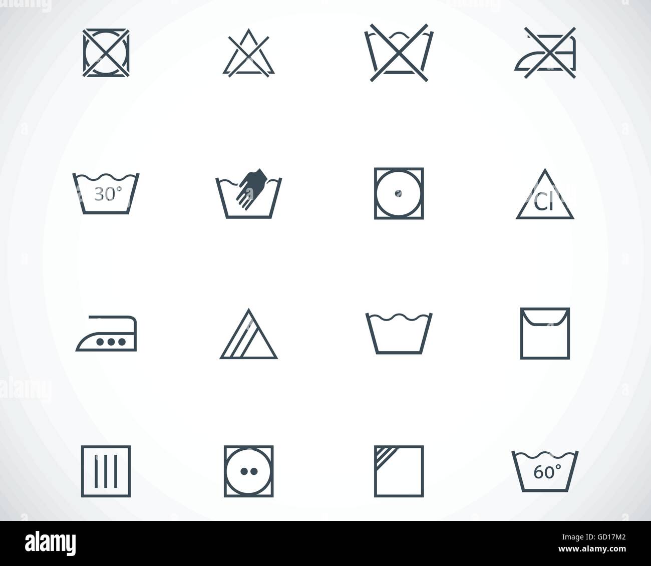 Vector black washing icons set Stock Vector Image & Art - Alamy