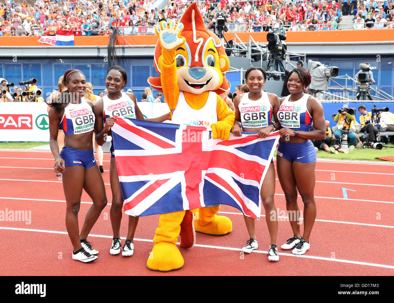 (L-R) Great Britain's Dina Asher-Smith, Daryll Neita, Bianca Williams ...