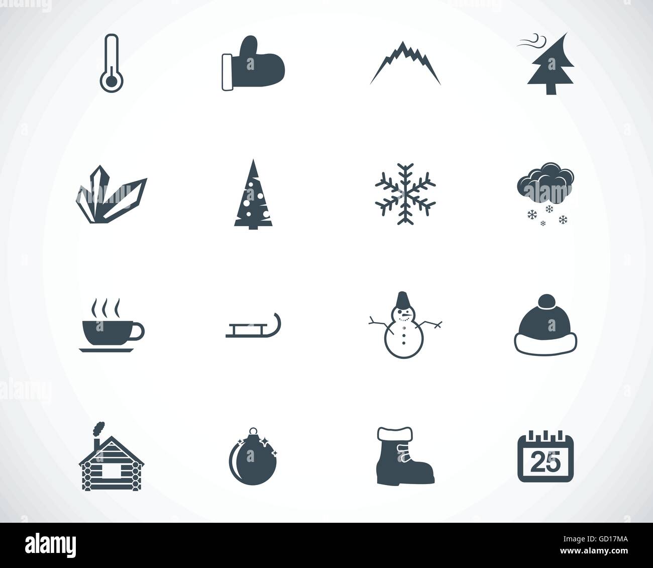 Vector black winter icons set Stock Vector Image & Art - Alamy