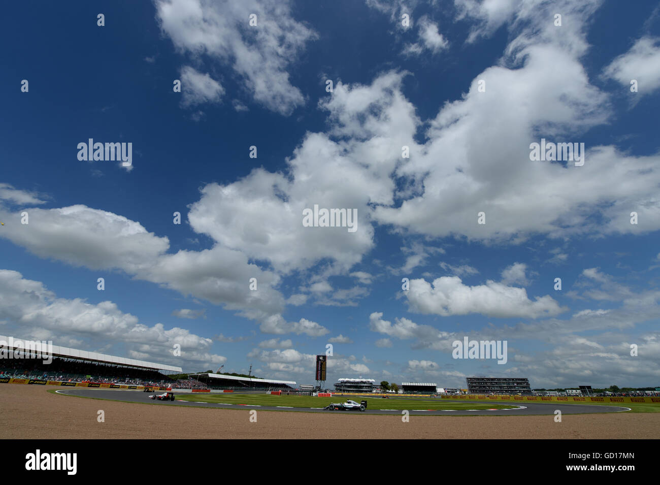 Mercedes' Lewis Hamilton goes through Luffield turn during the 2016 ...