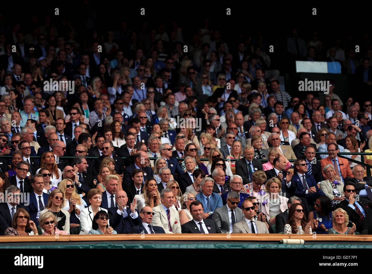 General view of the royal box including the Duke and Duchess of ...