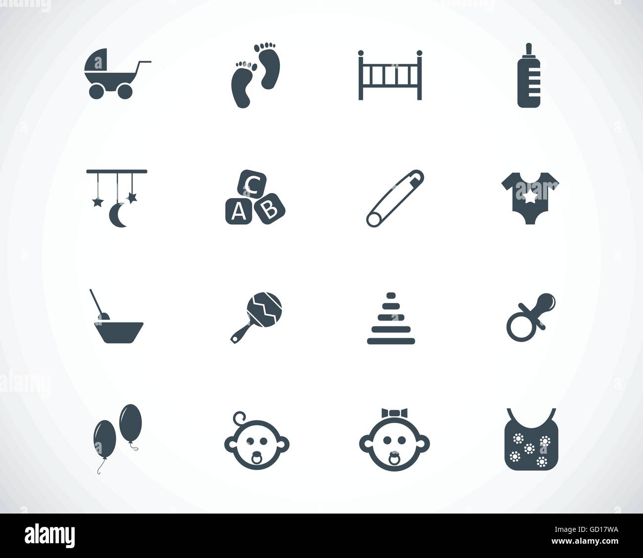 Vector black baby icons set Stock Vector Image & Art - Alamy