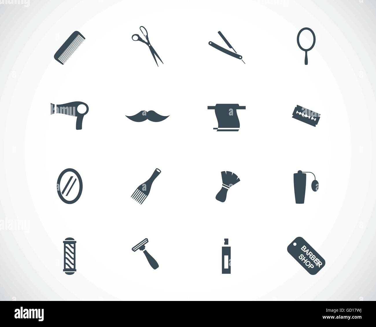 Vector black hair and icons set Stock Vector Image & Art - Alamy