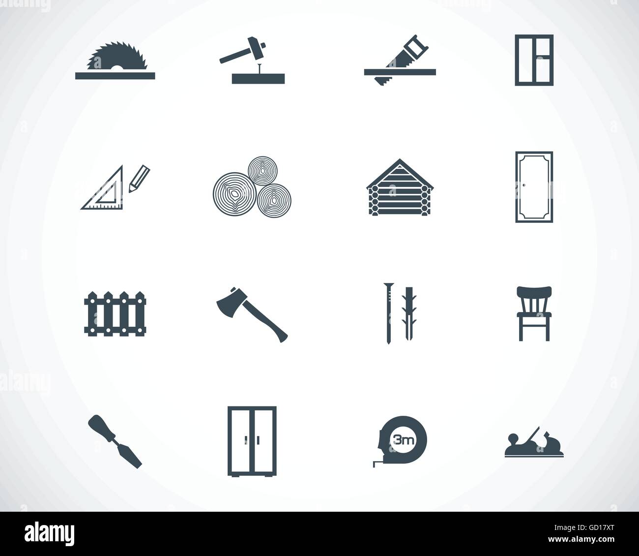 Carpentry icon set hi-res stock photography and images - Alamy