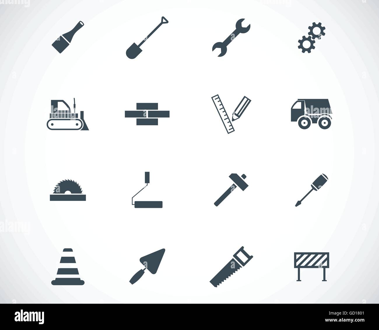 Vector black construction icons set Stock Vector Image & Art - Alamy