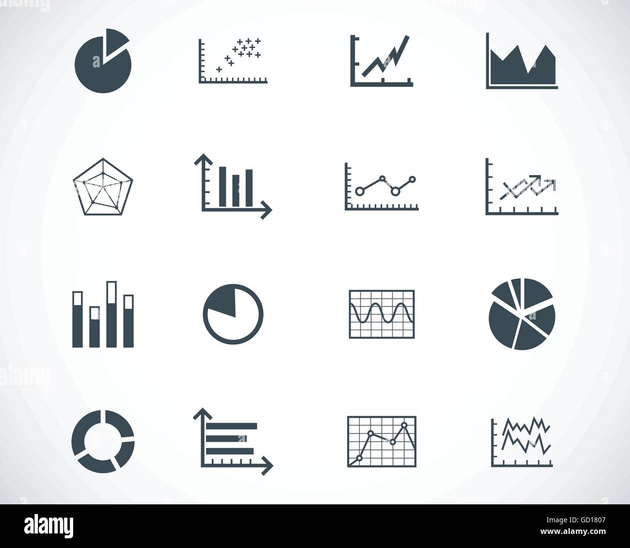 Vector black diagram icons set Stock Vector Image & Art - Alamy