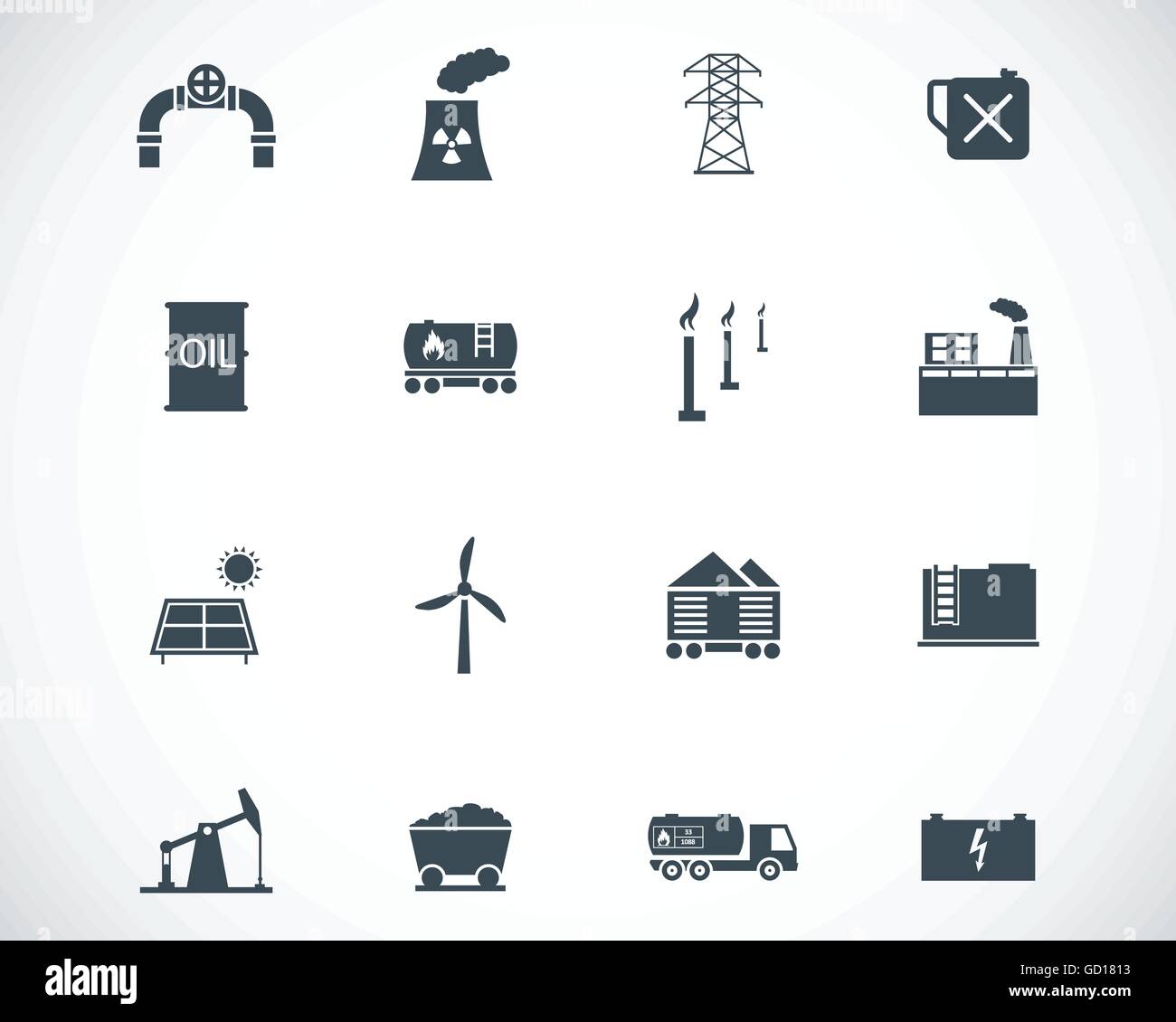 Vector black industry icons set Stock Vector Image & Art - Alamy