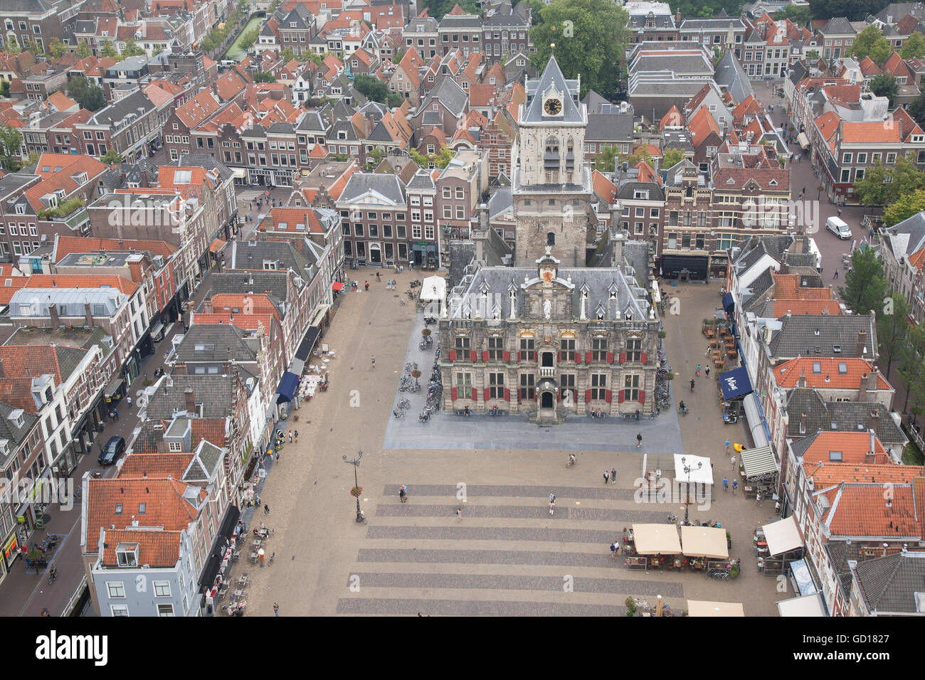 Market Square and City Hall, Delft, Holland, Netherlands, Europe Stock ...