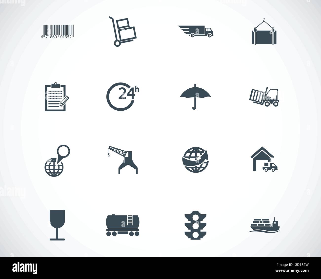 Vector black logistic icons set Stock Vector Image & Art - Alamy