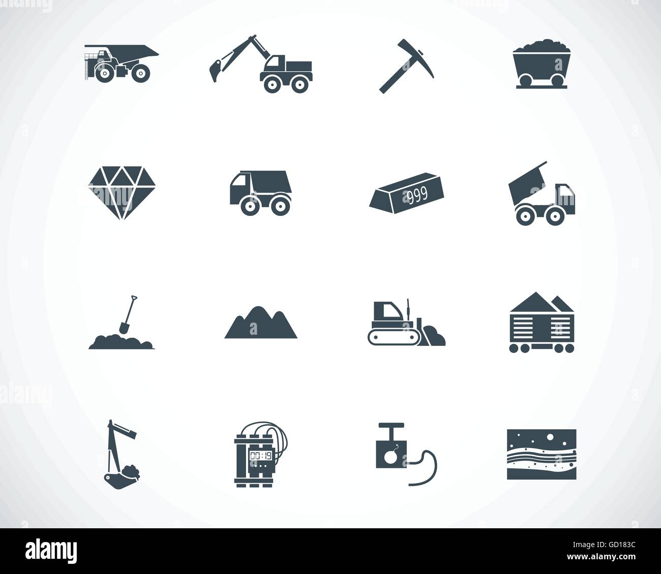 Vector black mining icons set Stock Vector Image & Art - Alamy