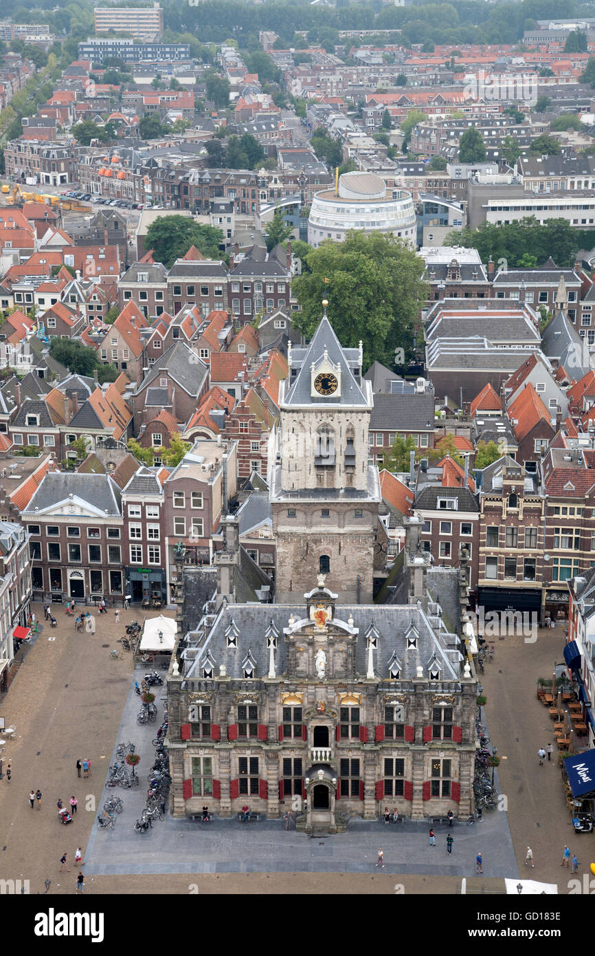 Market Square and City Hall, Delft, Holland, Netherlands, Europe Stock ...