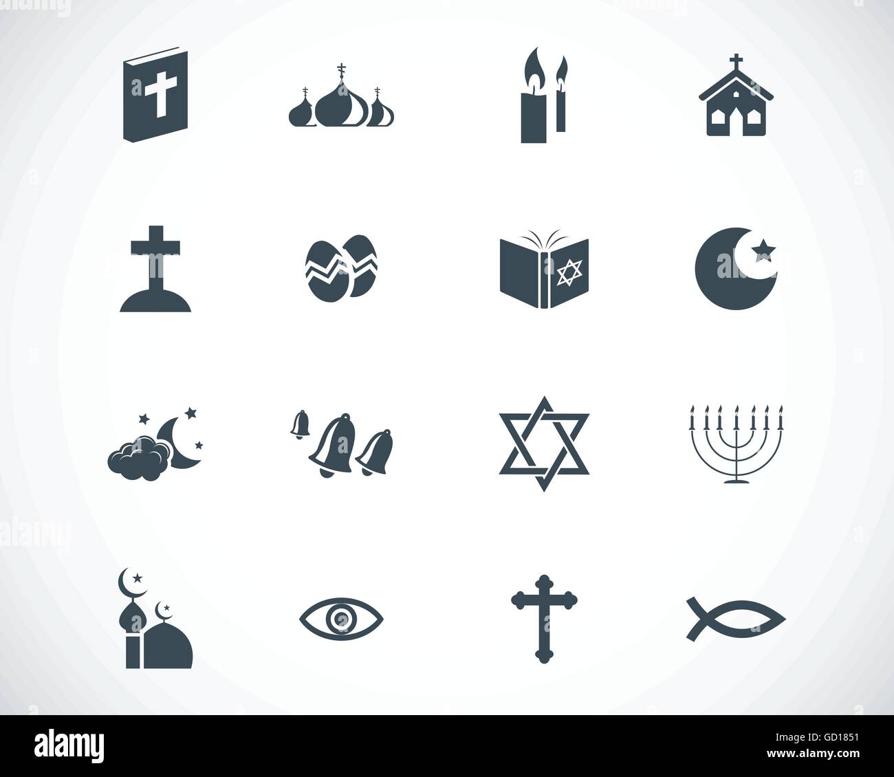 Vector black religion icons set Stock Vector Image & Art - Alamy