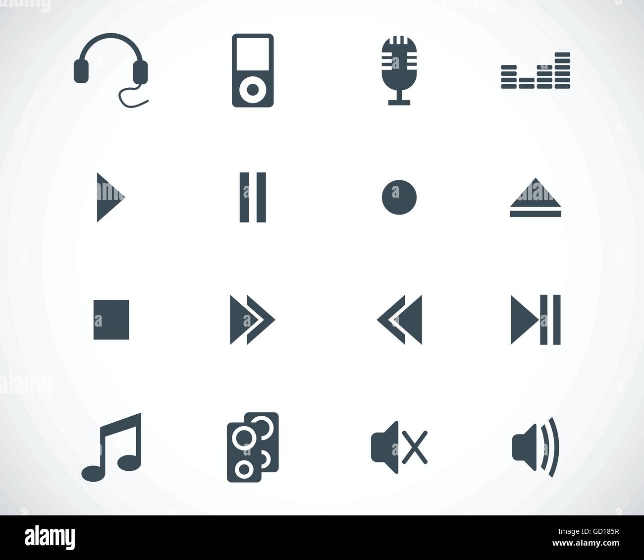 Vector black sound icons set Stock Vector Image & Art - Alamy