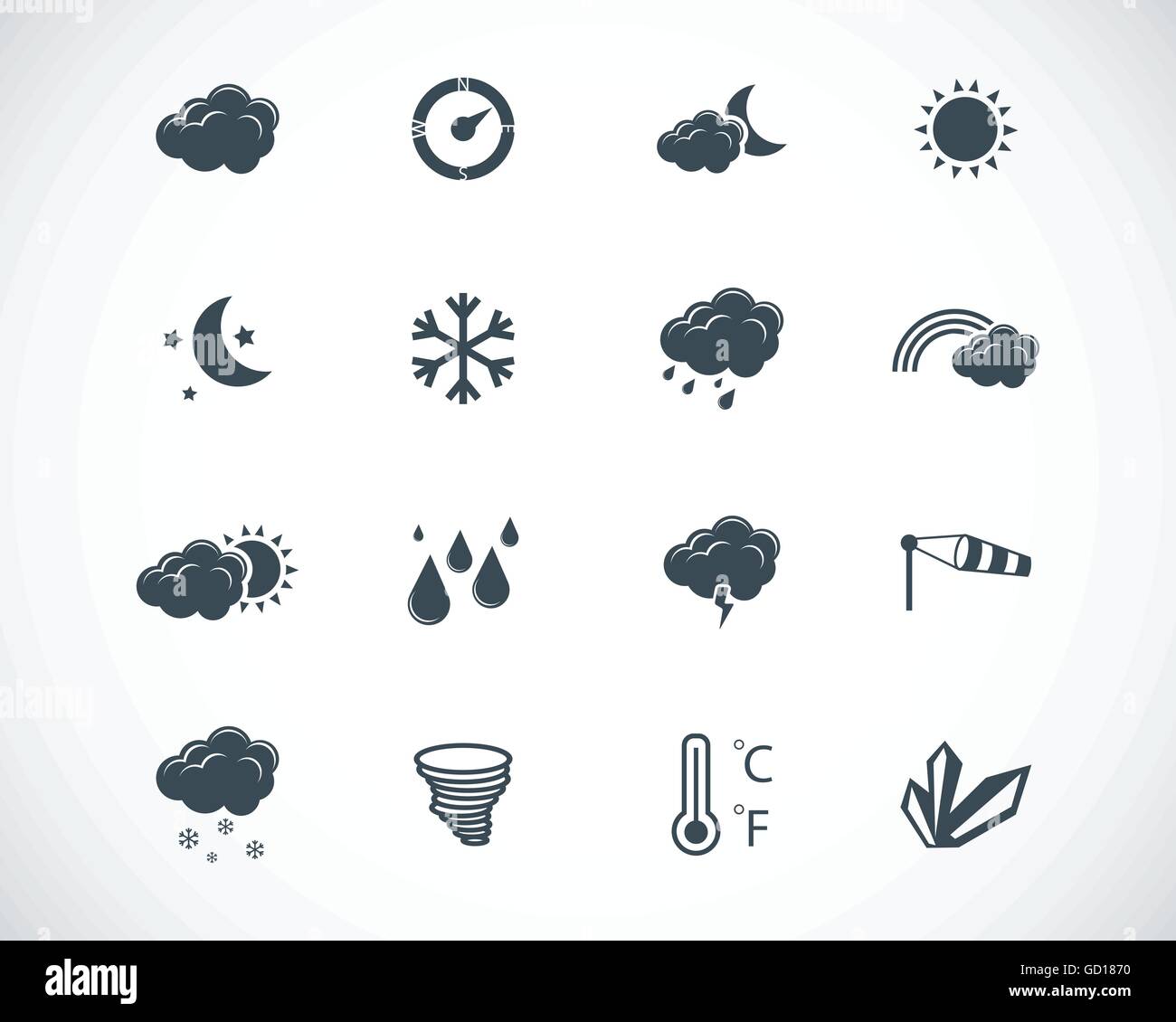 vector black weather icons set Stock Vector Image & Art - Alamy
