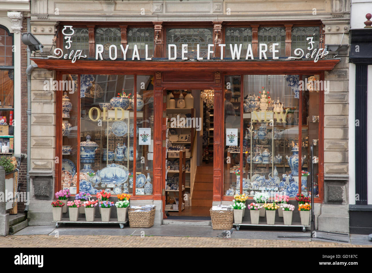 Royal Delftware Shop, Markt - Market Square, Delft; Holland Stock Photo ...