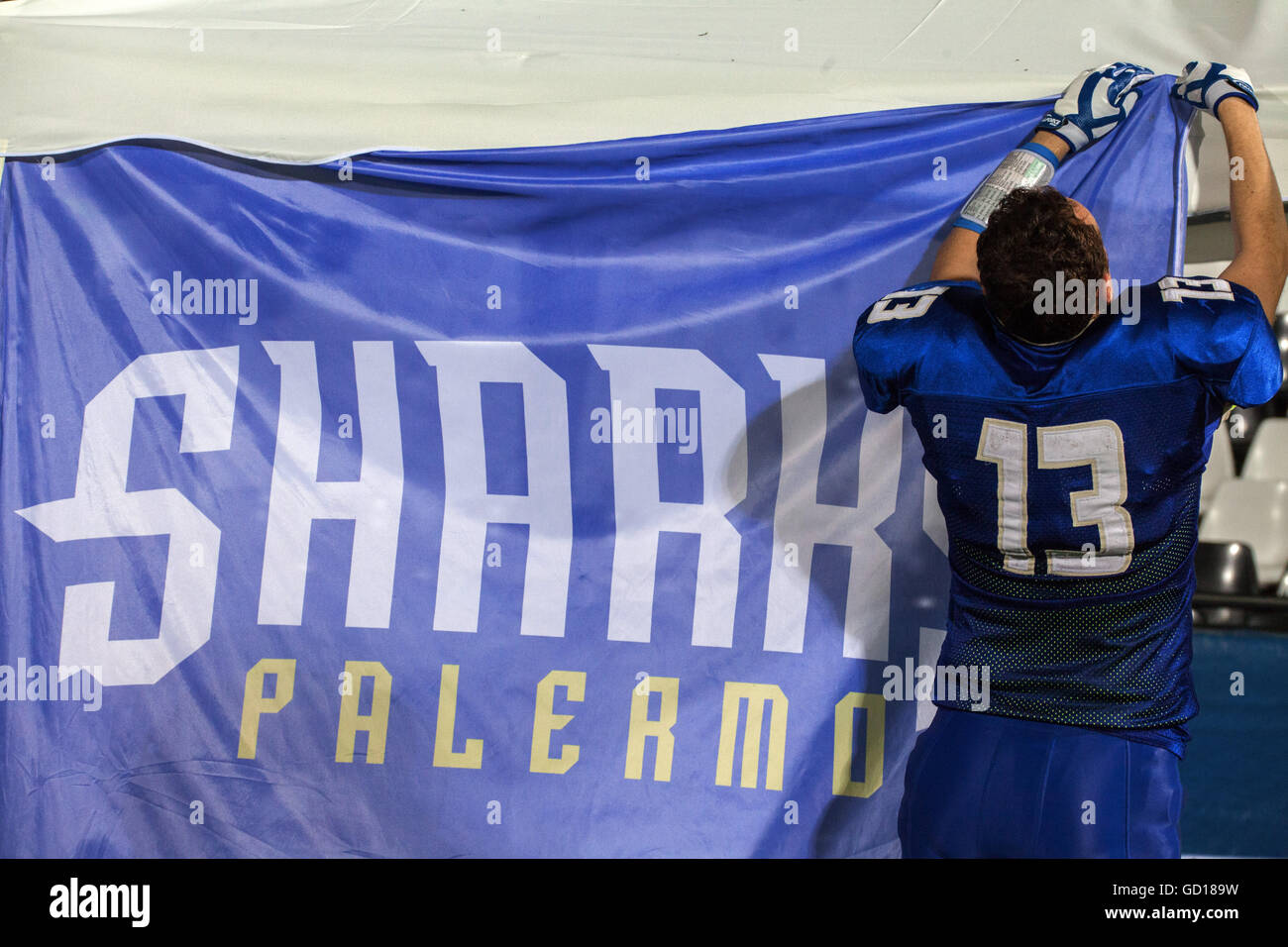 American football final game between Sharks Palermo and Knights ...