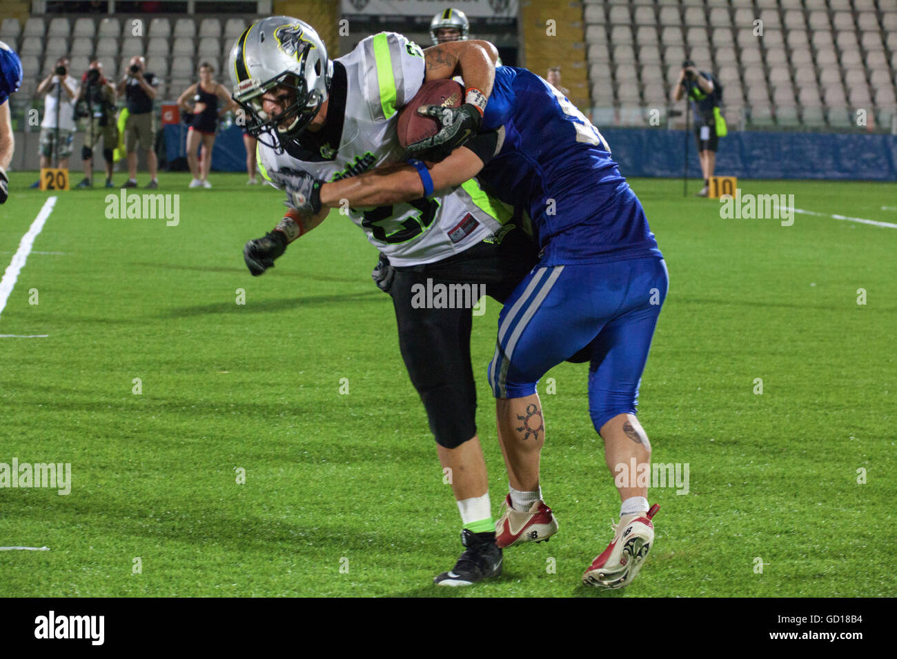 American football final game between Sharks Palermo and Knights ...