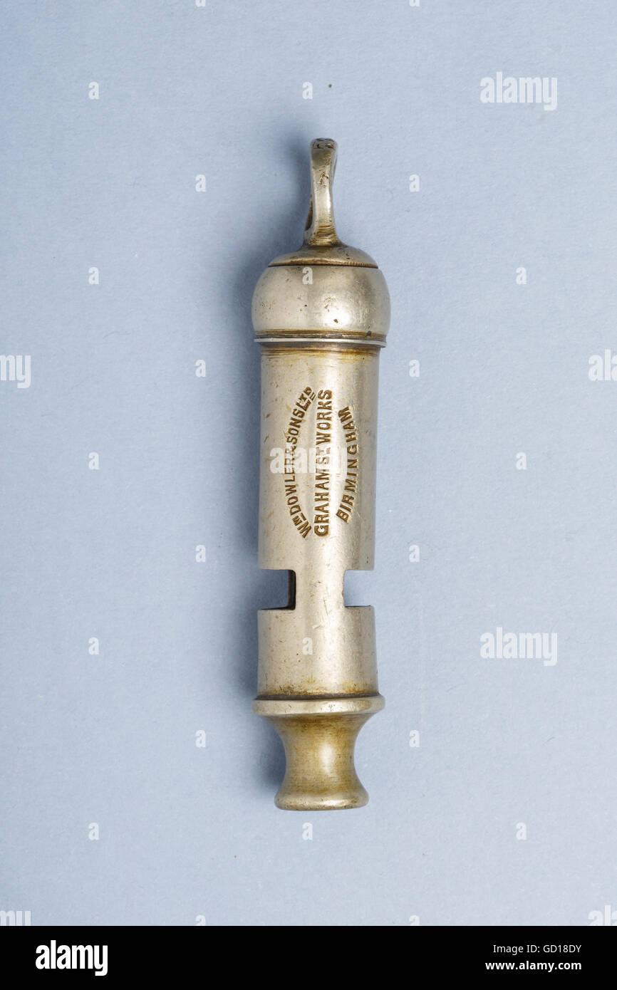 Police whistle with "Porteous" top, made by Dowler and Sons. Birmingham ...