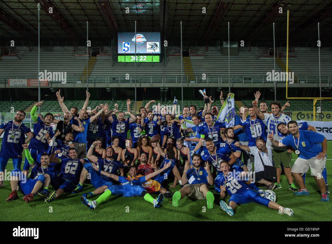 American football final game between Sharks Palermo and Knights ...