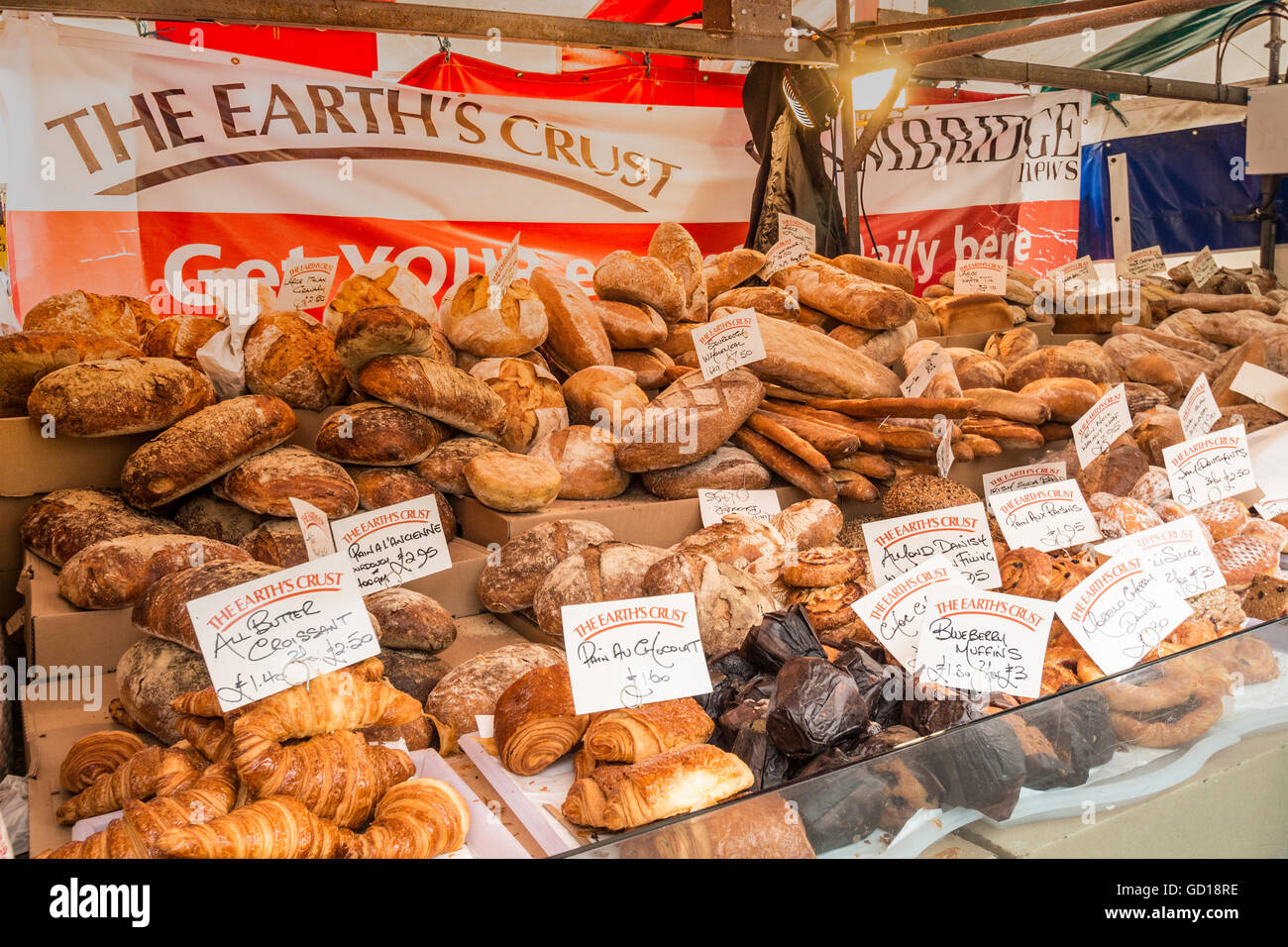 market stalls cambridge fresh bread Stock Photo - Alamy