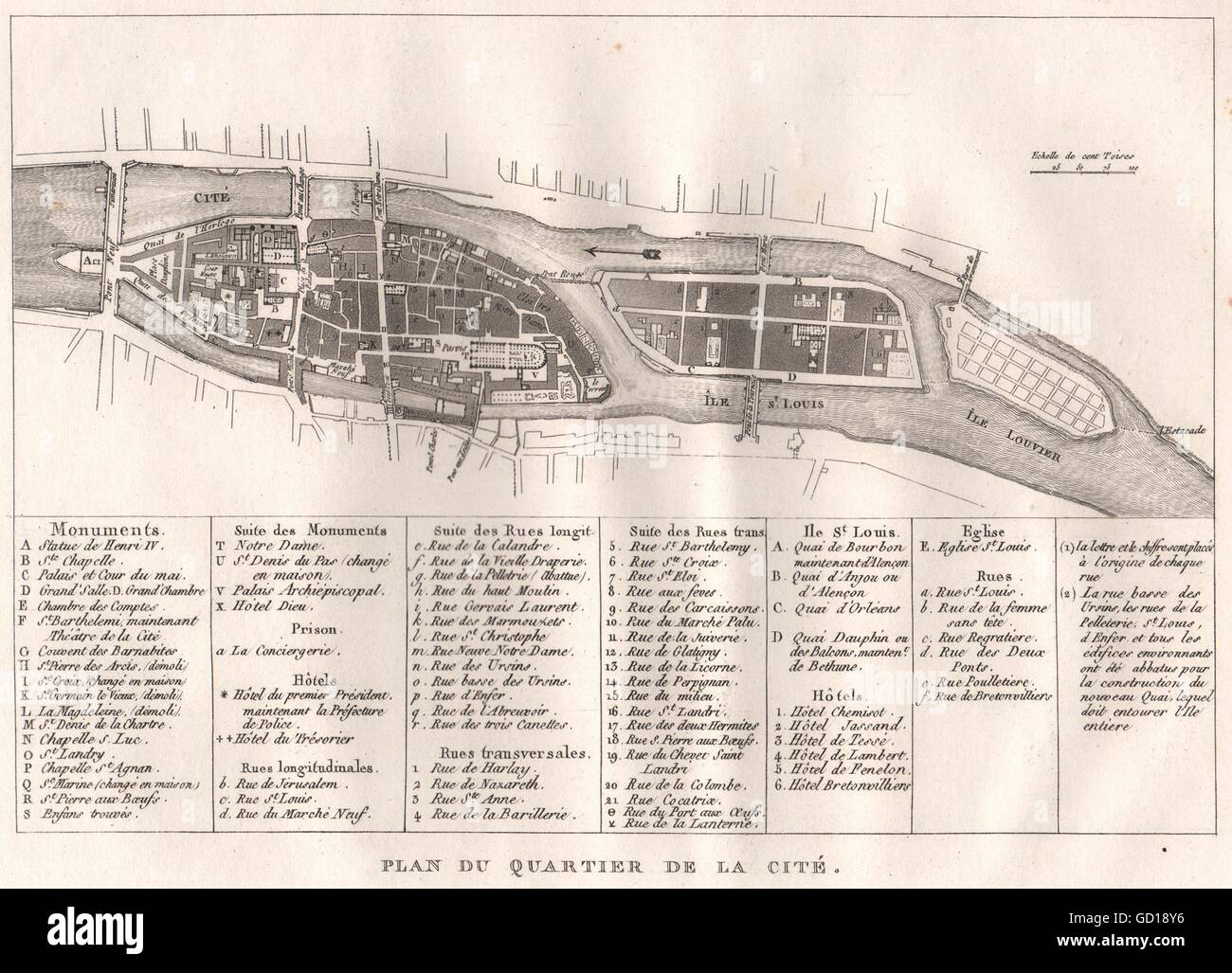 île saint louis map hi-res stock photography and images - Alamy