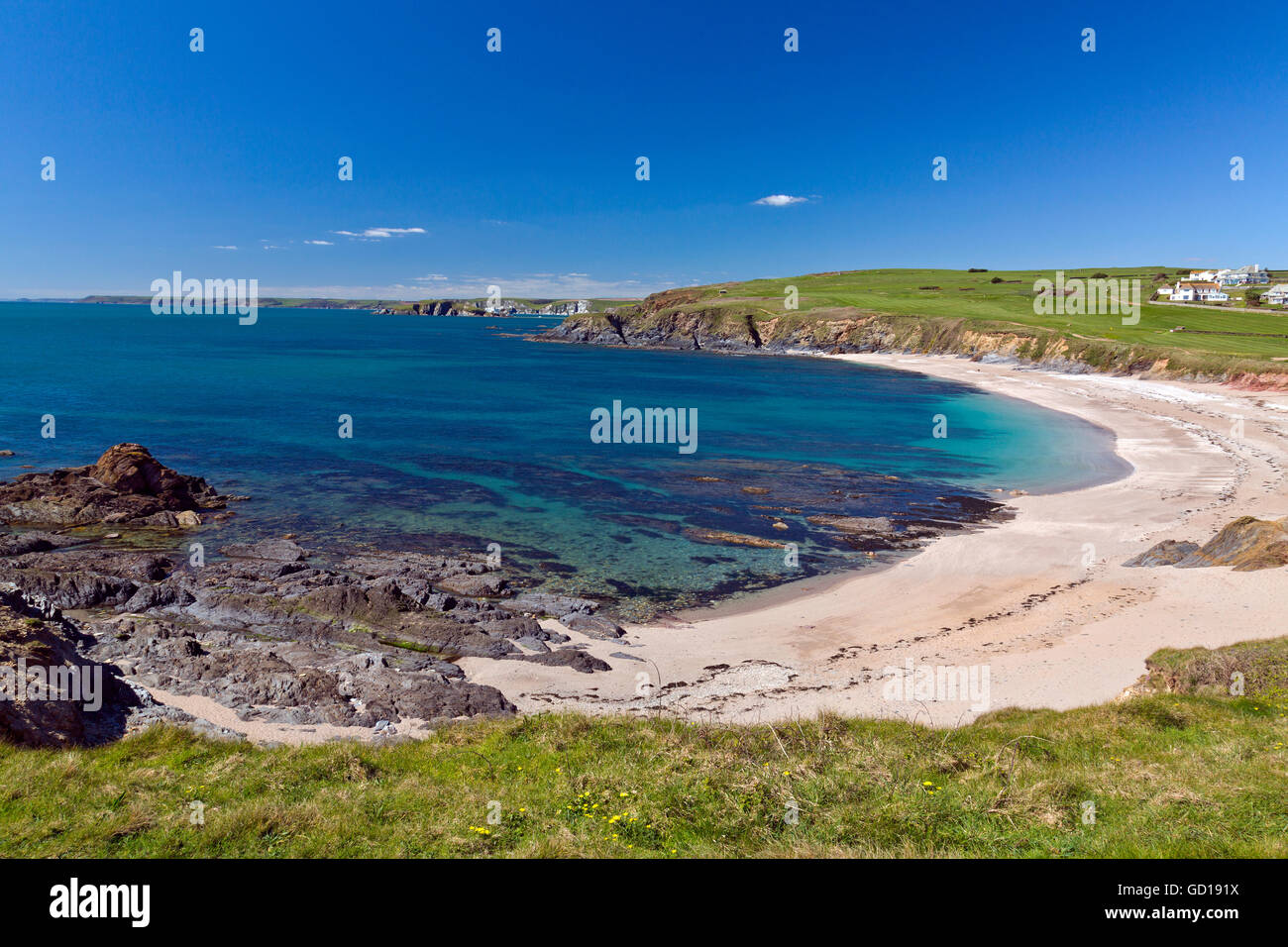 Thurlestone village and Yarmer beach, Devon, England, UK Stock Photo ...