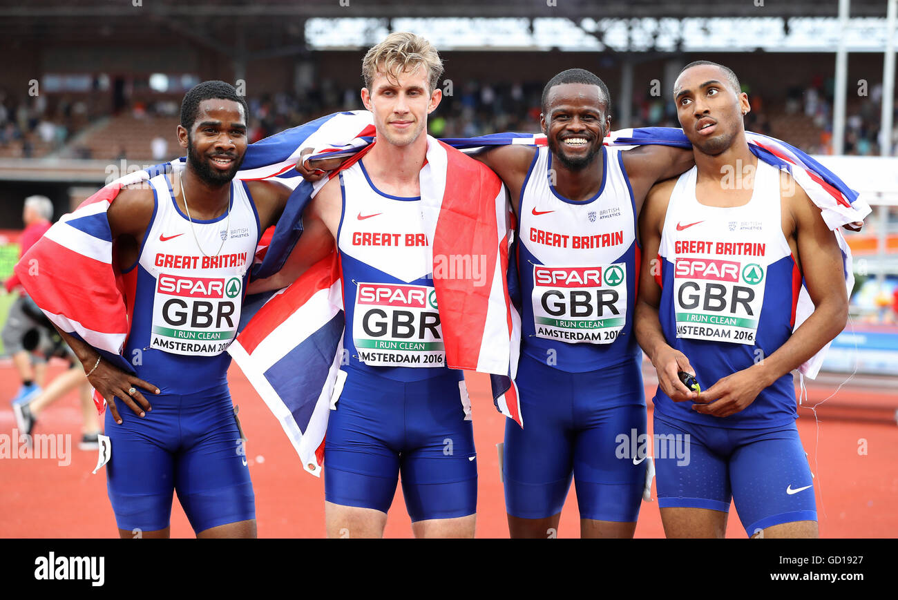 (L-R) Great Britain's Delano Williams, Jack Green, Rabah Yousif and ...