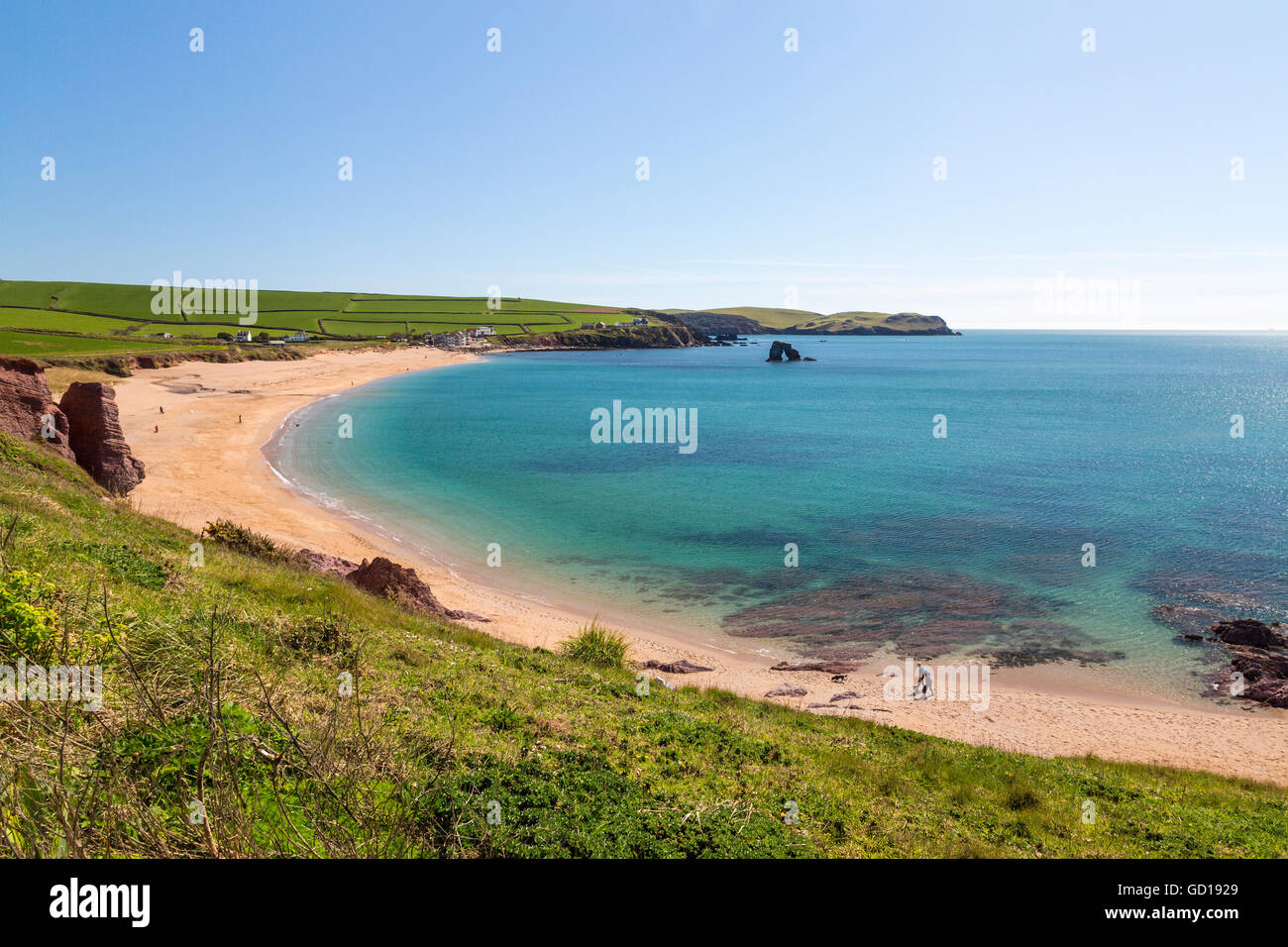 Thurlestone Sand and Rock, Devon, England, UK Stock Photo - Alamy