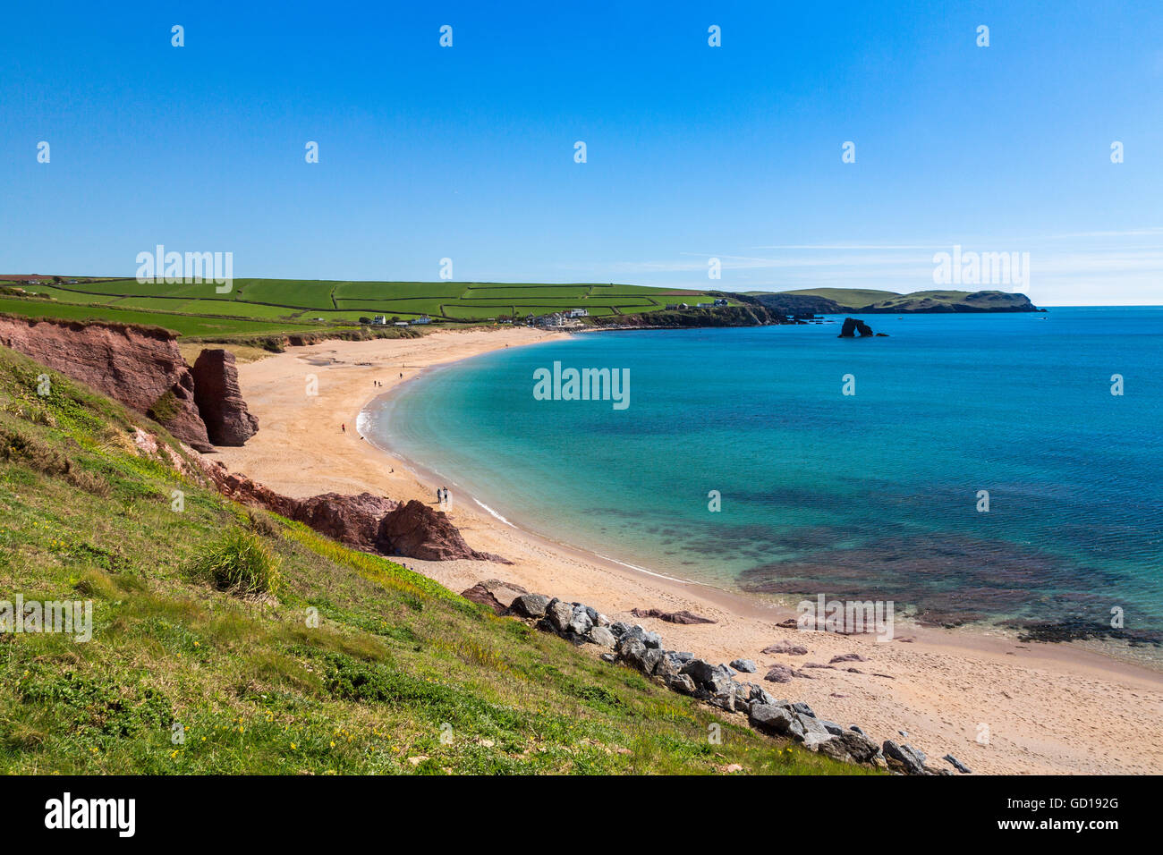 Thurlestone Sand and Rock, Devon, England, UK Stock Photo - Alamy
