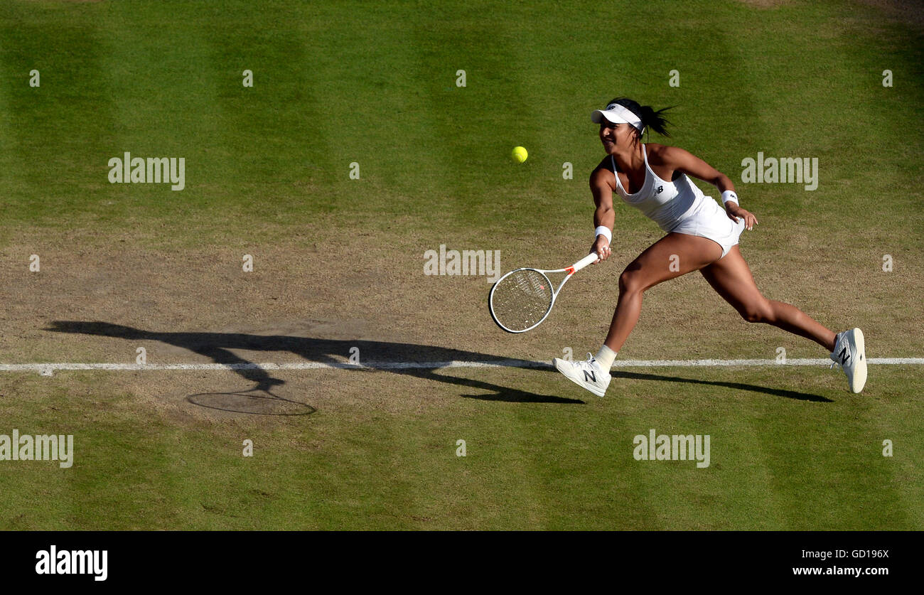 Heather Watson during the mixed doubles final with partner Henri ...