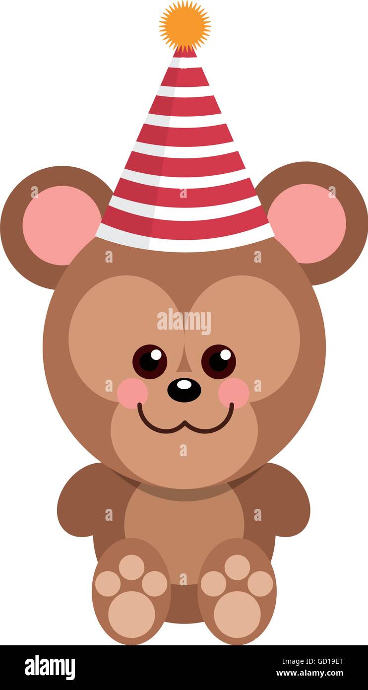 cute baby bear party hat Stock Vector Image & Art - Alamy