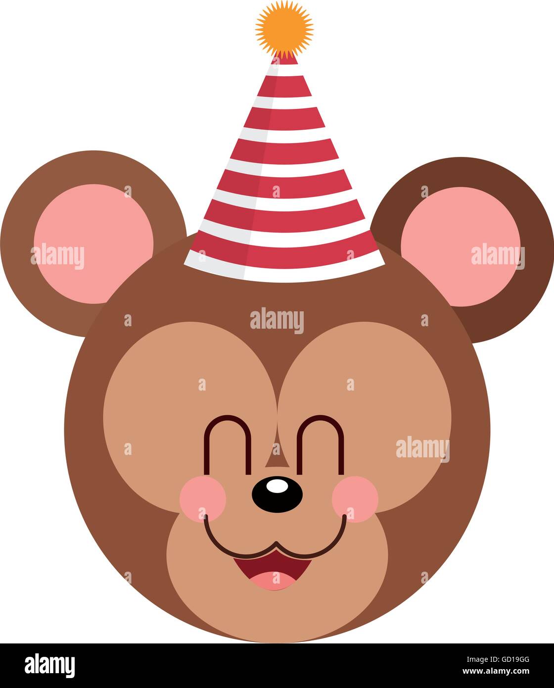 cute baby bear party hat Stock Vector Image & Art - Alamy
