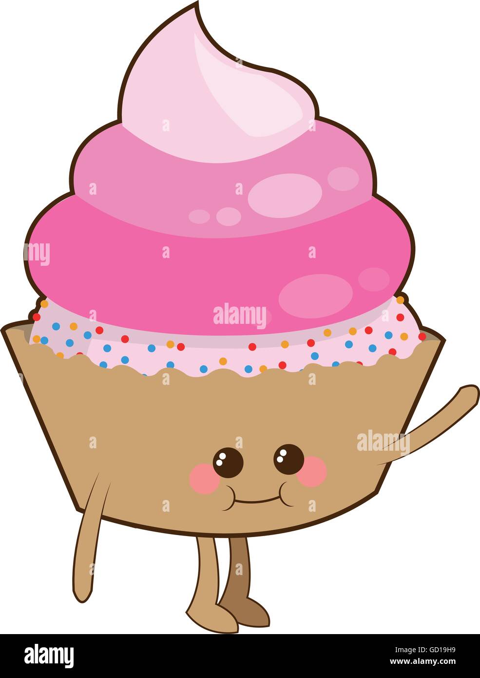 Kawaii cupcake cute cake icon Stock Vector Image & Art - Alamy