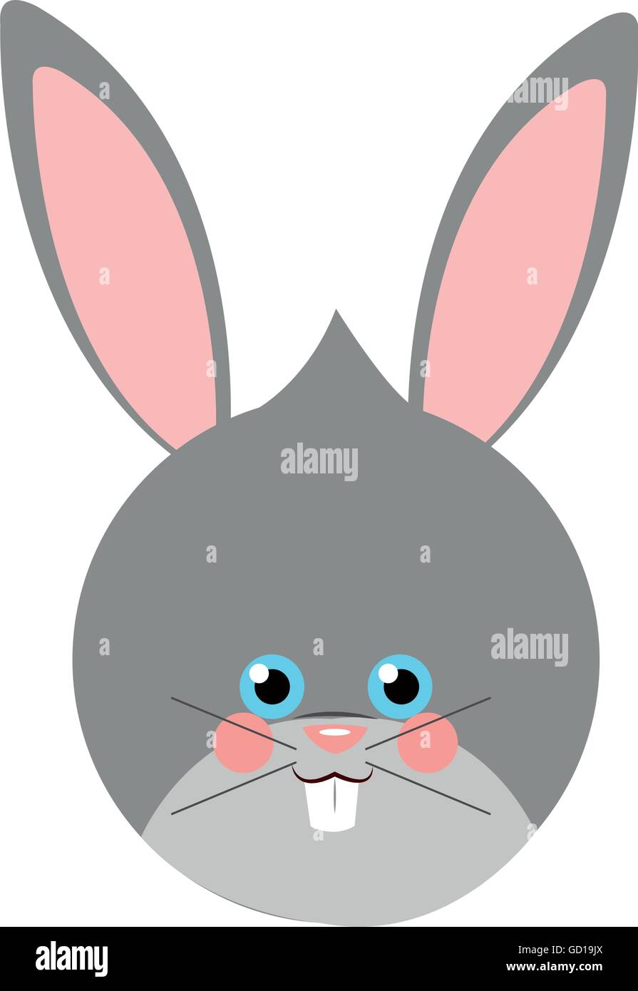 Cute rabbit flat icon Stock Vector Image & Art - Alamy