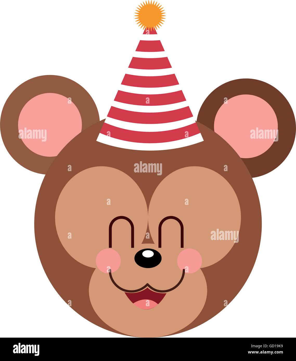 cute baby bear party hat Stock Vector Image & Art - Alamy