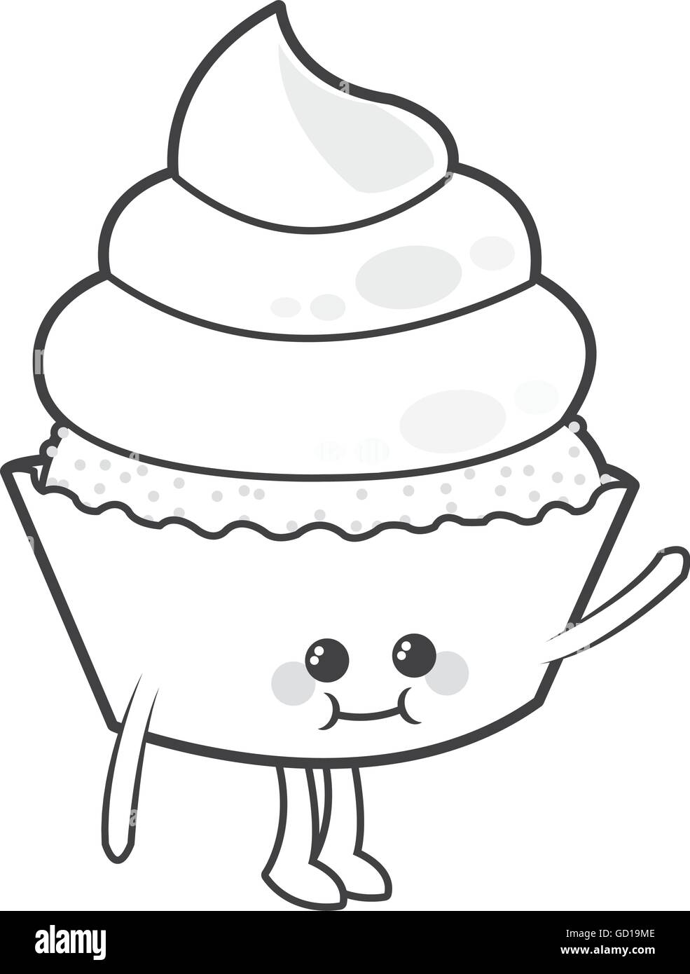 Kawaii cupcake cute cake icon Stock Vector Image & Art - Alamy